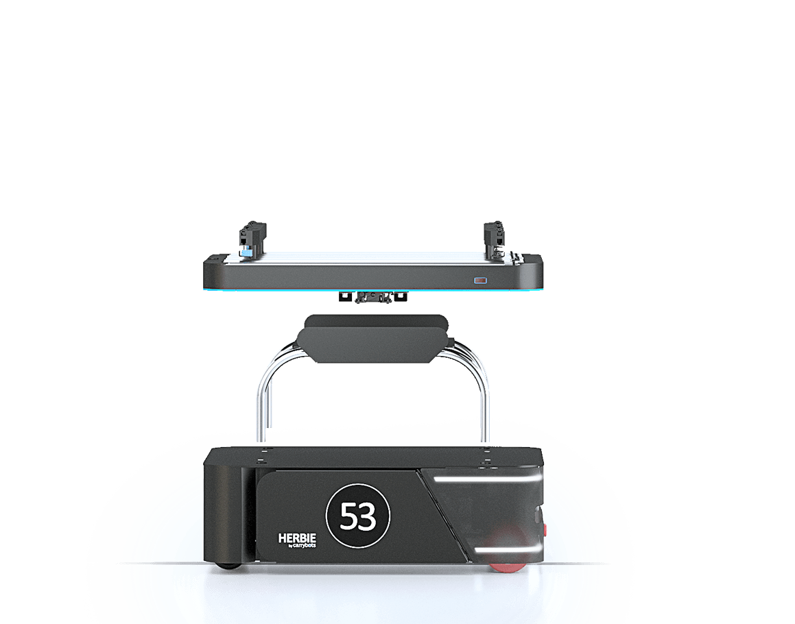 The Automated Guided Vehicle (AGV), HERBIE from Carrybots GmbH.